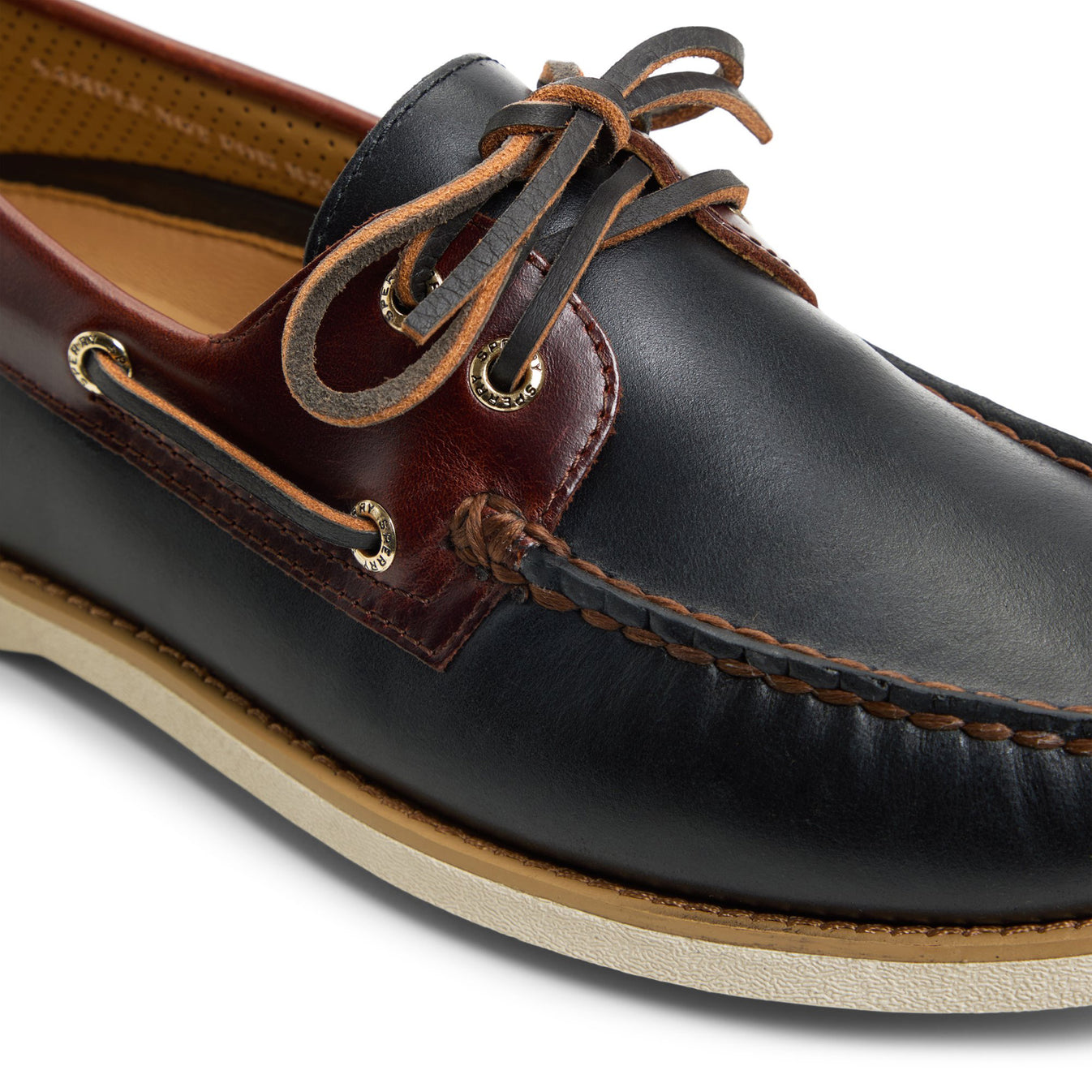 Sperry รองเท้าหนังแบบสวม ผู้ชาย GOLD Authentic Original™ 2-Eye สีดำ ...