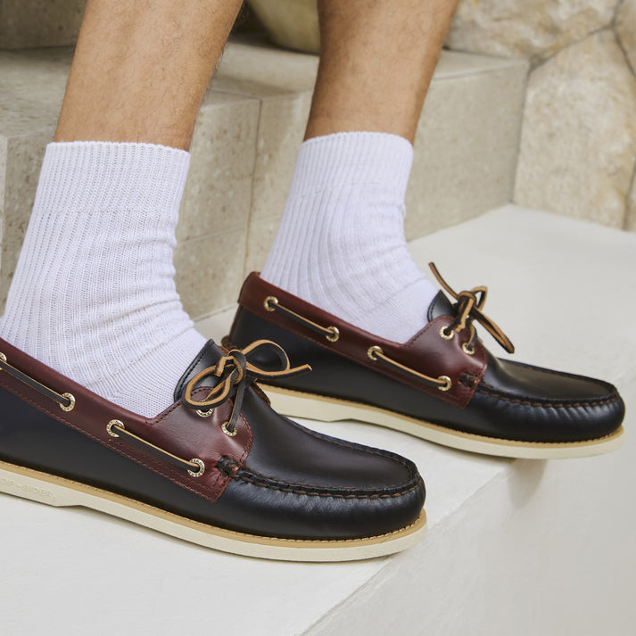 Sperry รองเท้าหนังแบบสวม ผู้ชาย GOLD Authentic Original™ 2-Eye สีดำ ...